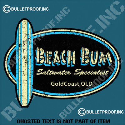 BEACH BUM DECAL STICKER SURFING SURF RIDING BOARD BEACH WOODY DECALS ...