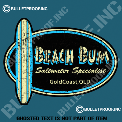 BEACH BUM DECAL STICKER SURFING SURF RIDING BOARD BEACH WOODY DECALS ...