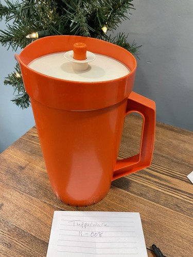 Vintage Tupperware Harvest Orange Pitcher 800-10 With Lid 801-27 - 2Qt ...