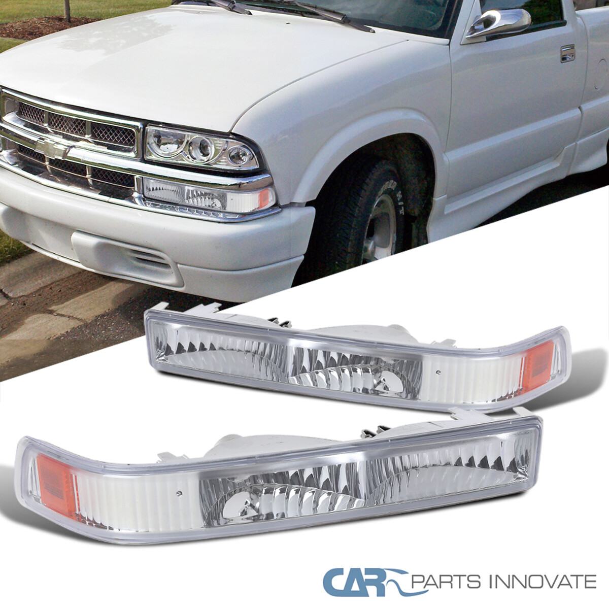 Bumper Lights Fits 1998-2004 Chevy S10 Blazer Clear Parking Signal ...