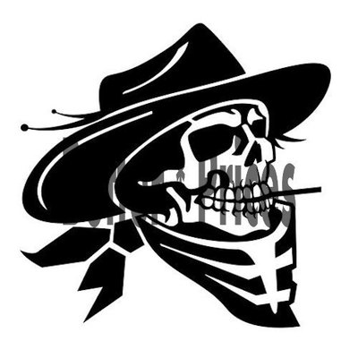 Cowboy Skull Graphics Vinyl Decal Window Sticker Car Truck ATV Boat ...