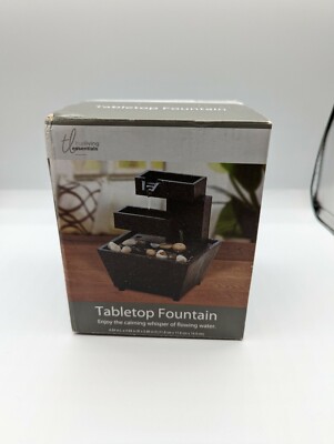 True Living Essentials Tabletop Fountain Calming Flowing Water | eBay