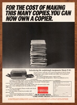 1984 Sharp Z-60 Copy Machine Print Ad/Poster 80s Retro Copier ...