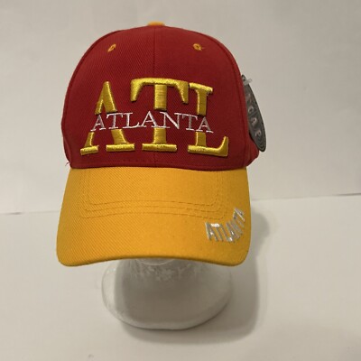 ATL Atlanta 1One Cap Hat Adult Adjustable OSFA OSFM Red Yellow NWT | eBay