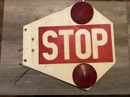 ORIGINAL VINTAGE STOP SIGN SWING OUT METAL STOP SIGN WHITE AND RED | eBay