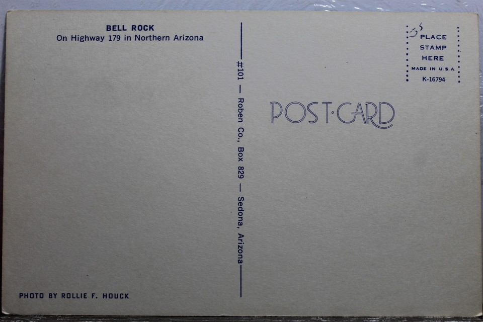 Arizona AZ Northern Highway 179 Bell Rock Postcard Old Vintage Card ...