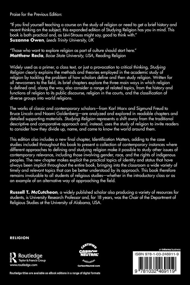 Studying Religion | An Introduction | Russell Mccutcheon | Taschenbuch ...