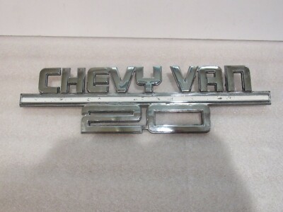 Vintage Chevy Van 20 Emblem Badge Script Logo Script 15640709 Nameplate ...