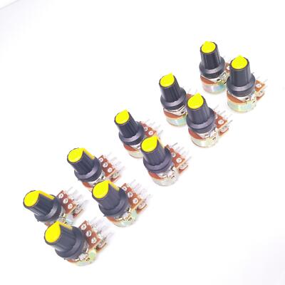 10 Units 5K B5K OHM Linear Taper Rotary Dual Potentiometer POT Yellow ...