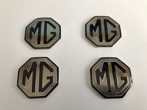 MGF MG TF LE500 Alloy Wheel Hub Cap Centre Badges Black & Silver 45mm ...