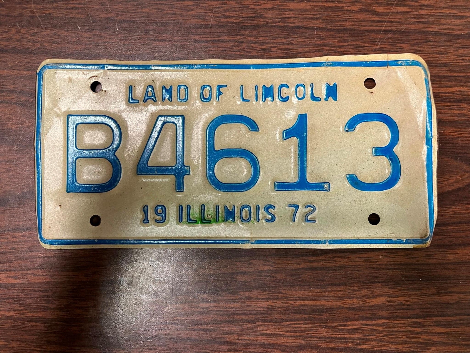 VTG 1972 Land of Lincoln Illinois Motorcycle License Plate B4613 | eBay