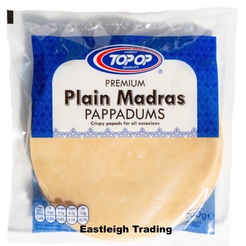 *BUY 4 GET 1 FREE* 1 X 200G PACK MADRAS PLAIN PAPADS PAPADUM POPPADUM ...