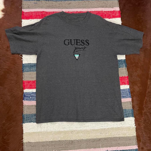 Vintage 1980s Guess Stripe Logo T shirt tags cut fits mens size Large ...