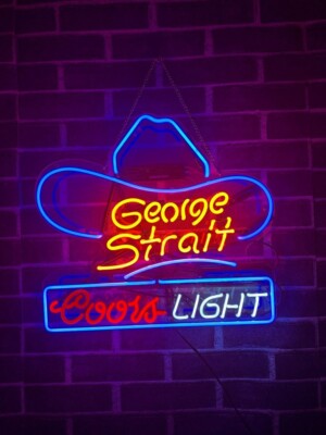 George Strait Cowboy Hat Beer Acrylic Neon Light Sign 20"x16" From USA ...