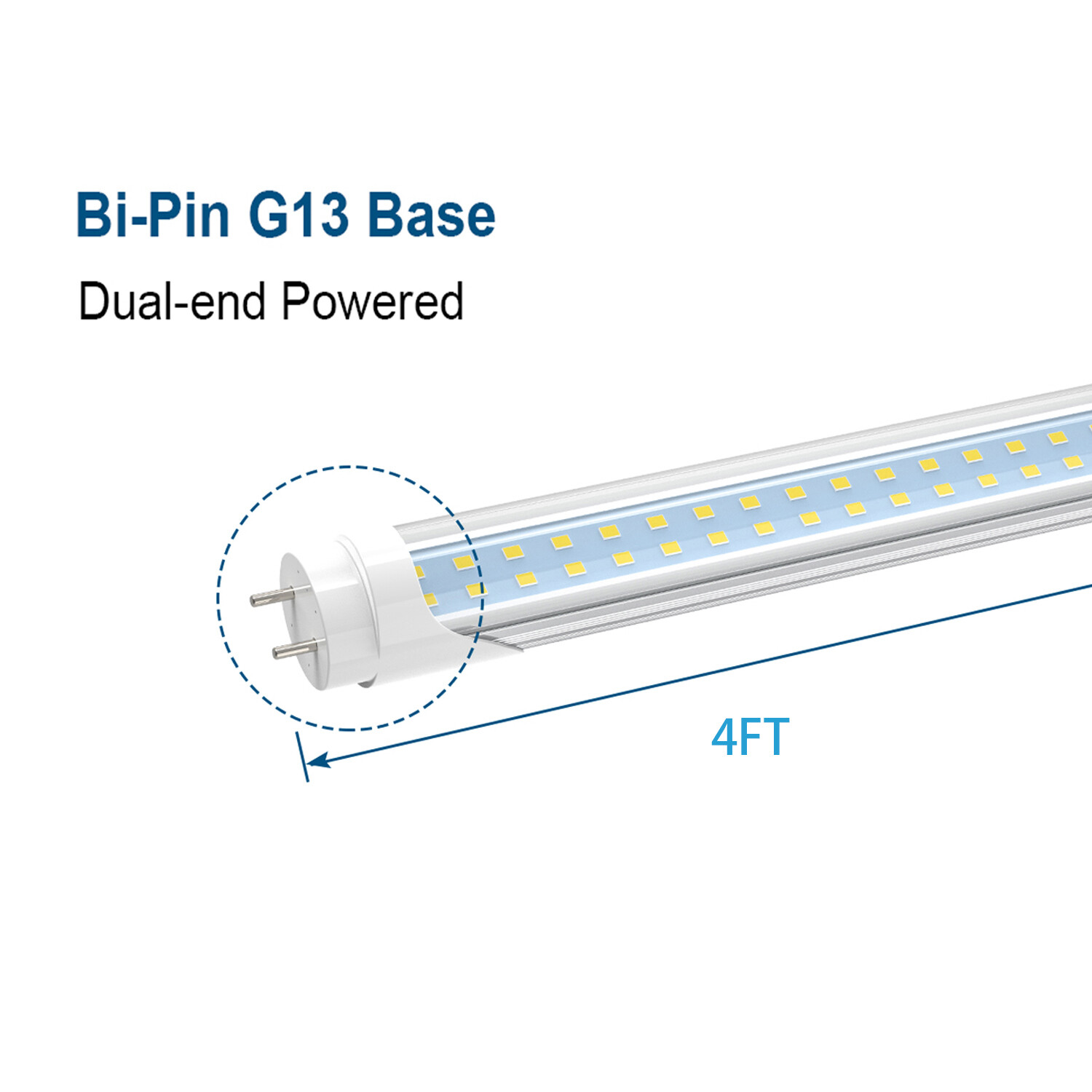 G13 22W 28W 60W 4 FT LED Shop Light Bulbs Garage Ceiling G13 4FT LED ...