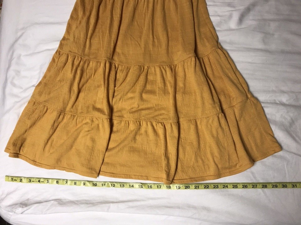 Max Studio Yellow Gold Midi Summer Dress, Sz Large | eBay