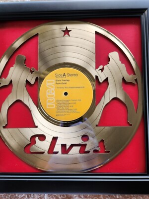 Elvis Pure Gold Lazer Cut Gold Record 13x13 Shadow Box | eBay