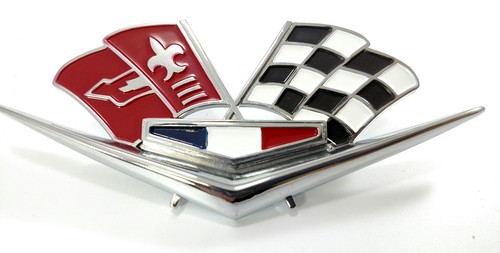 1962 1963 Chevy Impala Belair Front Fender Emblem Flags Pair 327 409 ...