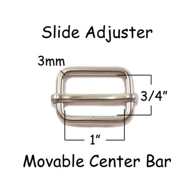 25 - 1" Metal Adjustable Slide Buckles w/ Movable Center Bar / Slide ...