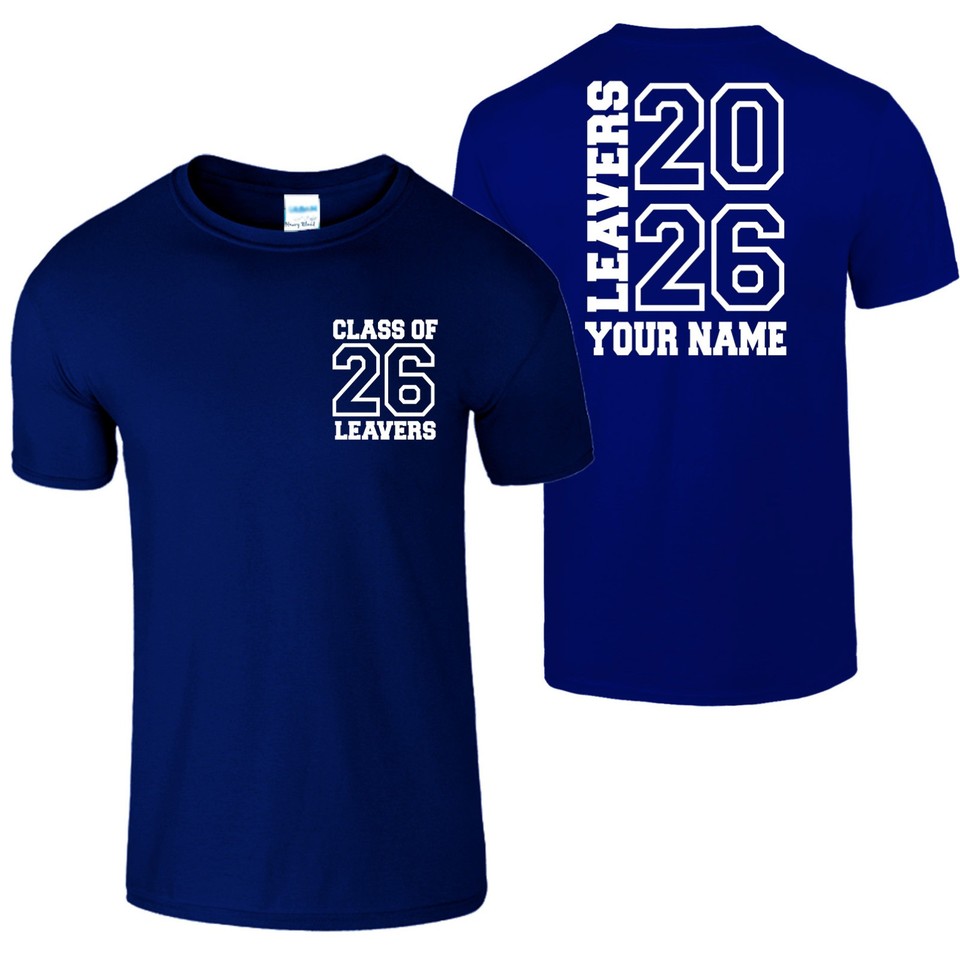 School Leavers Class Of 2026 Mens Kids T-Shirt Personalise Name Boys ...