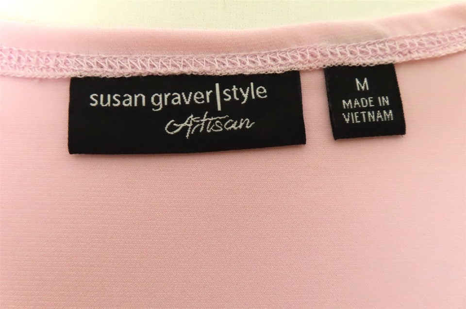 Susan Graver Artisan Womens Chiffon Poncho Tank Set Medium Pink Hombre ...
