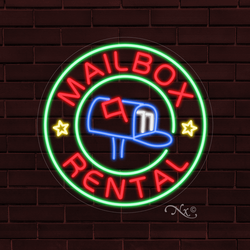 NEW "MAILBOX RENTAL" w/LOGO 26x26x1 INCH LED FLEX WINDOW/WALL INDOOR ...