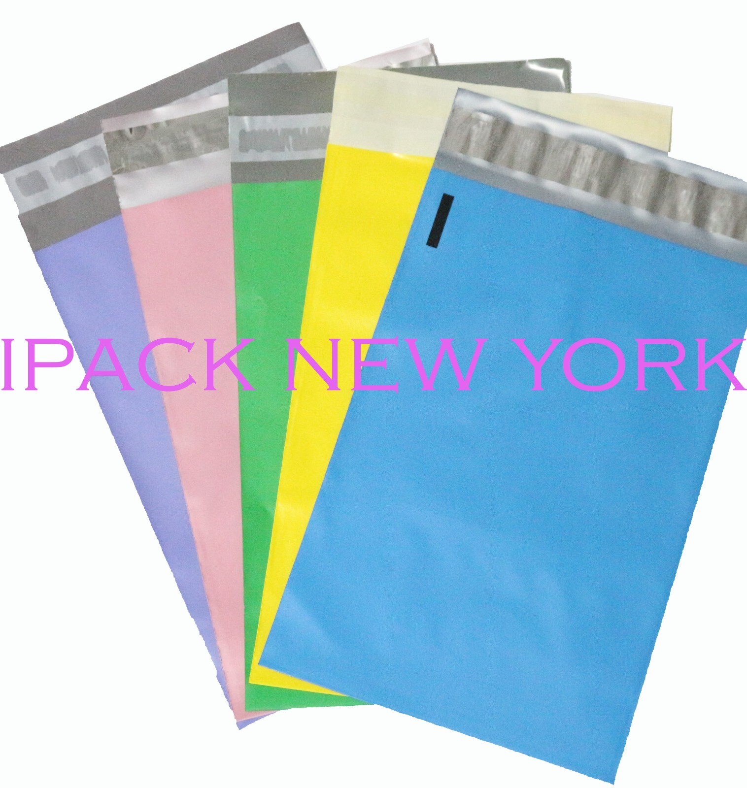 100 7.5x10.5 purple yellow green blue pink Mailers Plastic Envelope ...