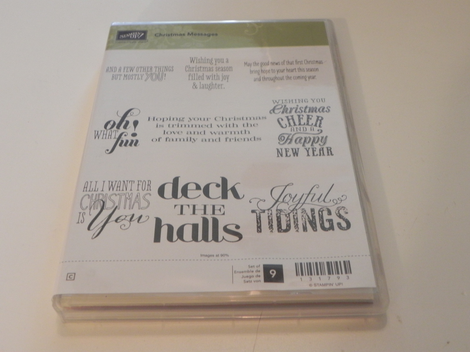 Stampin Up Christmas Messages CLEAR Mount Stamp Set of 9 NEW Phrases ...