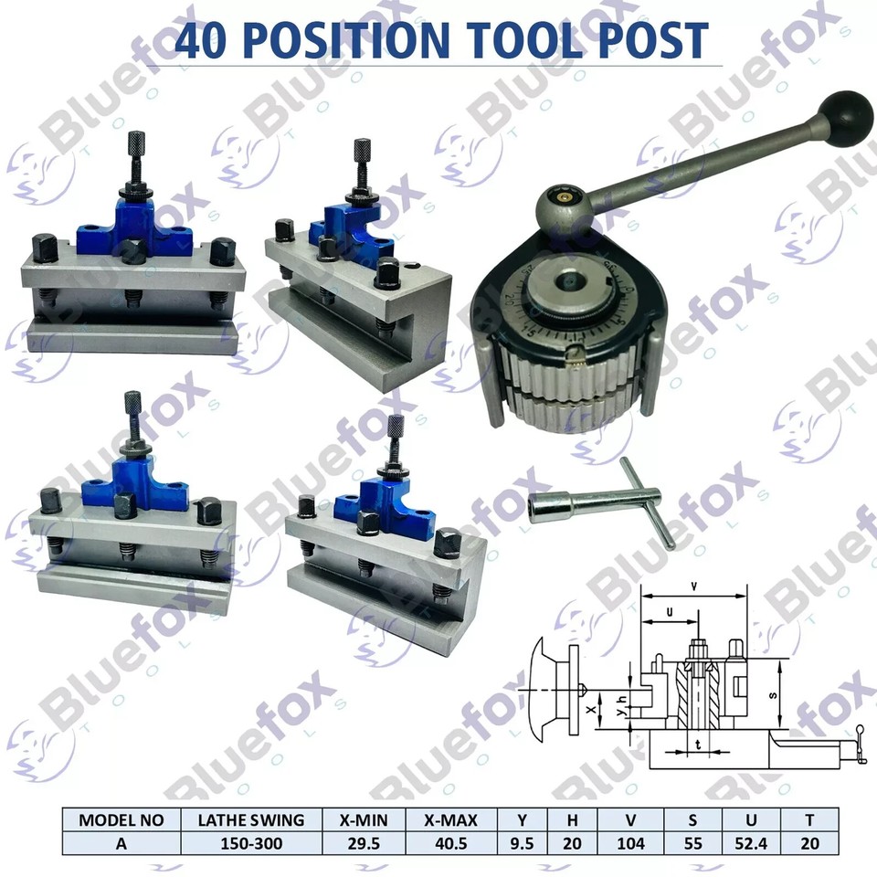 40 Position Quick Change Tool Post Multifix A1 With AD2090 AB2090 Holder 540-100 | eBay