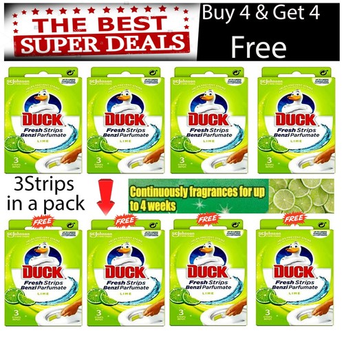 Duck LIME TOILET STRIPS FRESH CLEAN TOILETS BATHROOM Buy 4 Pack Get 4 ...