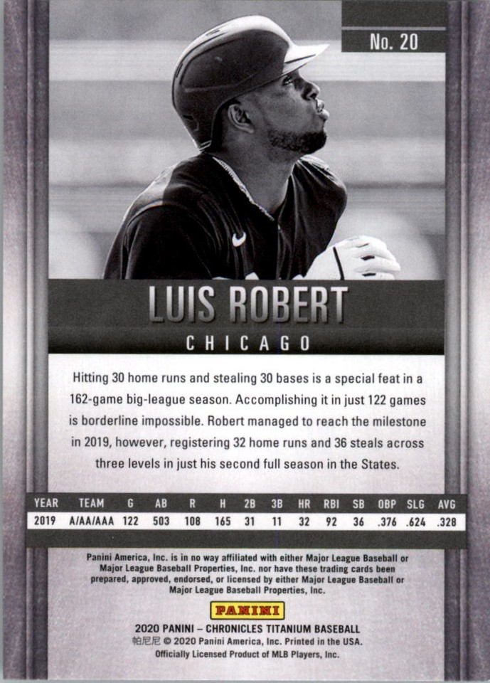 2020 Panini Titanium #20 Luis Robert - NM-MT | eBay