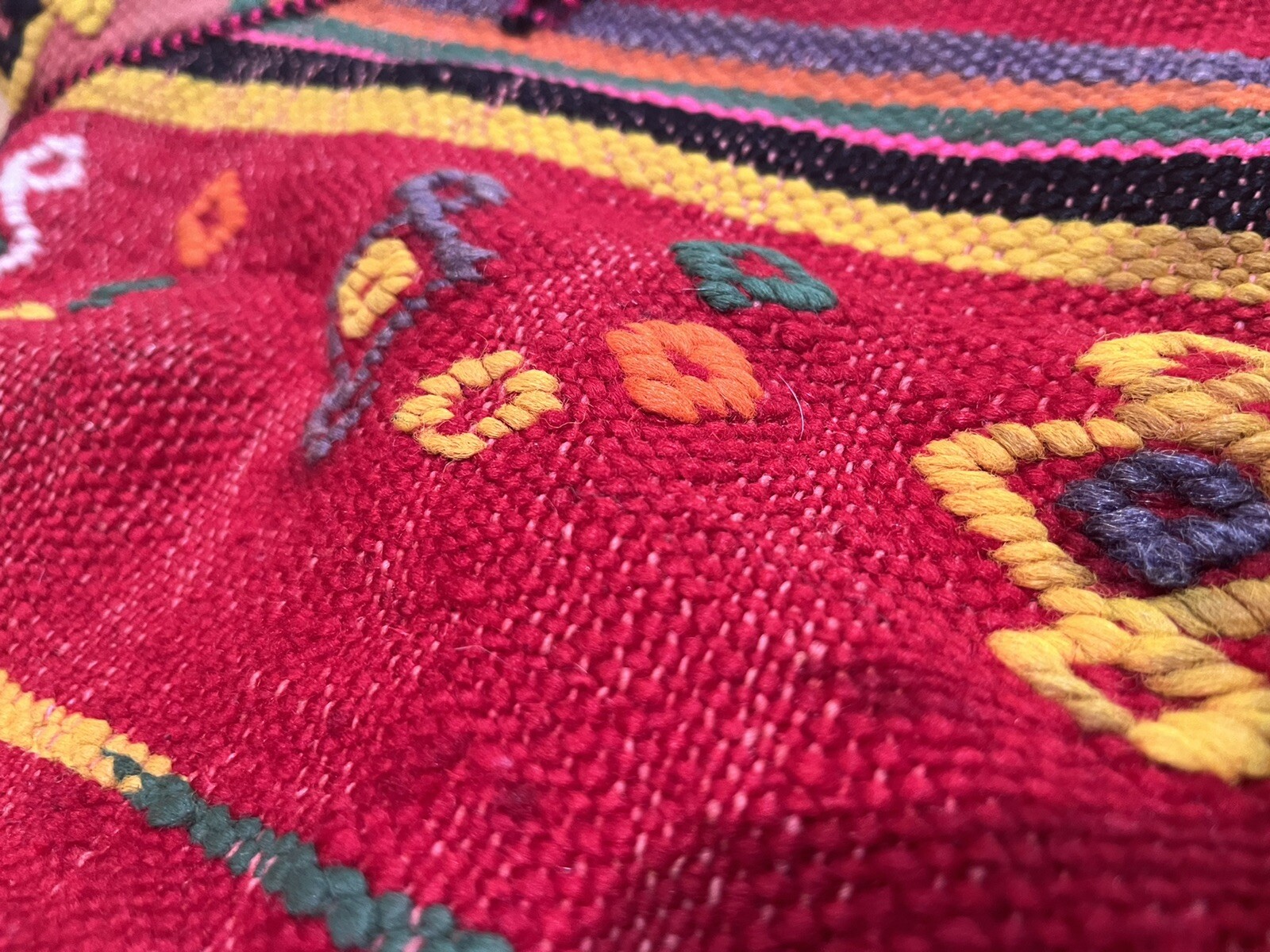 RARE Vintage Timbuku Moroccan Handmade 100% Wool Carpet Kilim Rug Coat ...