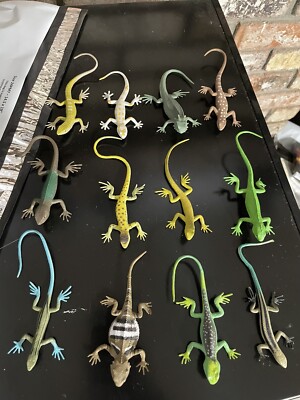 LOT OF 12 Different / Unique Vintage XX Realistic Plastic Lizard Toys ...