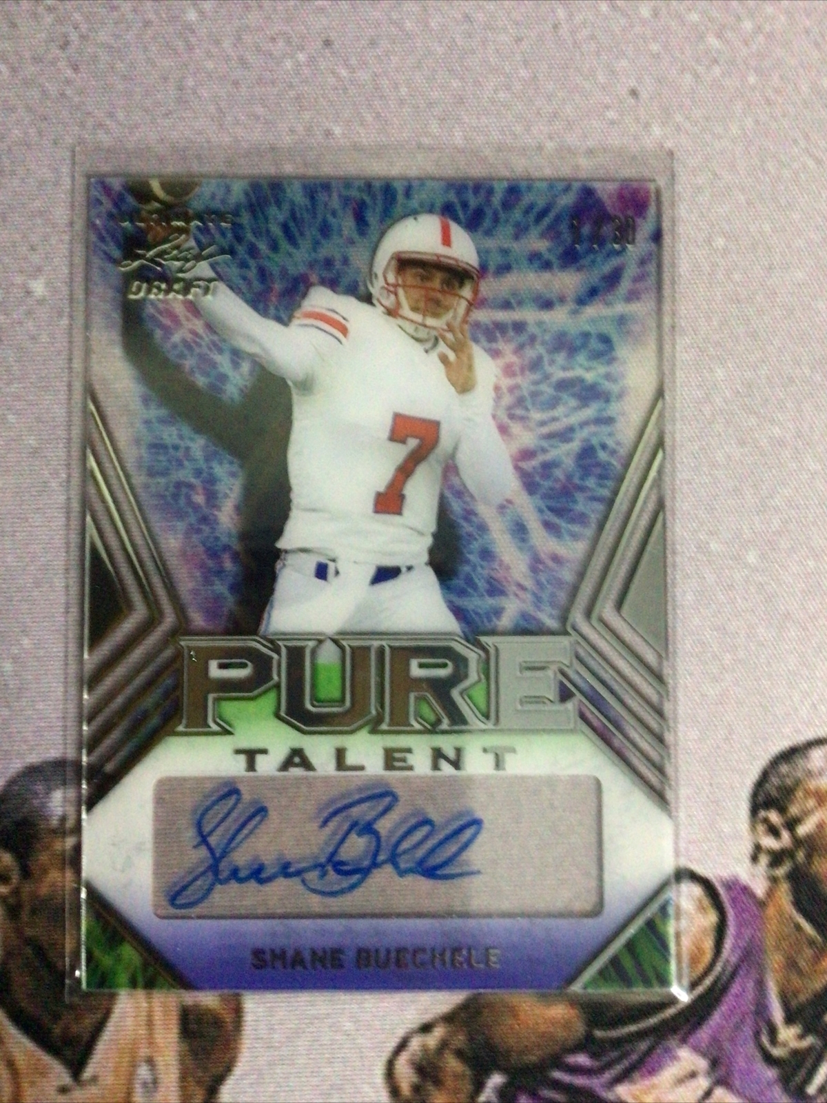2021 Leaf Ultimate Draft - Pure Talent Shane Buechele Rookie Auto /30 ...