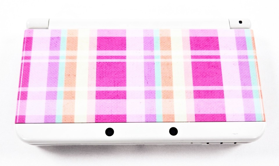NEW NINTENDO 3DS CONSOLE KISEKAE PLATE PACK MADRAS CHECK Tested Pink ...