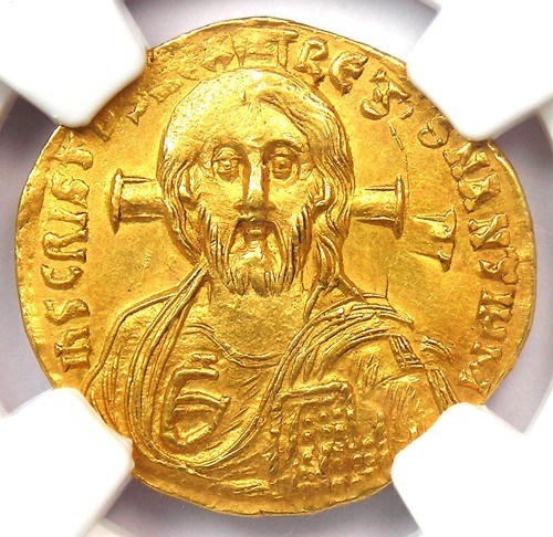 Justinian II Christ Gold AV Solidus Coin 685-695 AD - Certified NGC ...