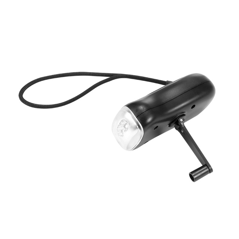 Hand Crank Generator Wind Up Solar Powered 3 LED Manual Flashlight ...