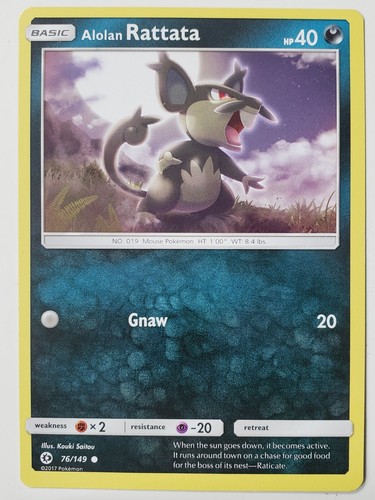 Alolan Rattata 76/149 - LP - Sun Moon Pokemon Card $2 Combined Shipping ...