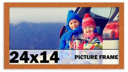 24x14 Frame Honey Pecan Brown Picture Frame Photo Frame UV Acrylic ...