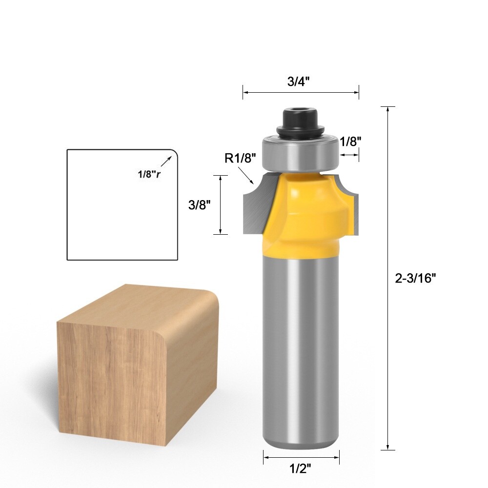 1/8" Radius Round Over Edge Forming Router Bit - 1/2" Shank | eBay