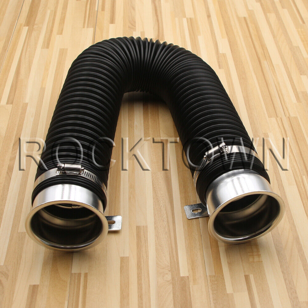 HQ Adjustable 3"/75mm Flexible Cold Air Intake Pipe Inlet Hose Duct Kit ...