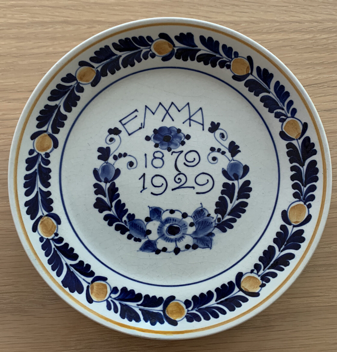 Queen Emma Netherlands Dutch Royalty commemorative Delft plate 1879 ...