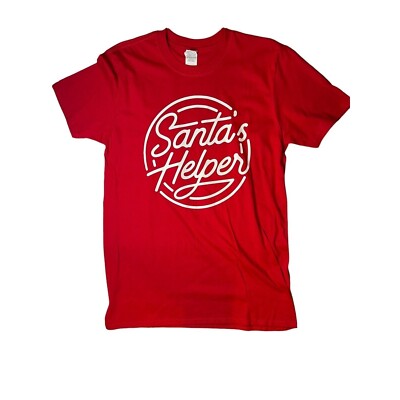 Christmas Tee 2X Santa's Helper Graphic T-shirt Unisex Red Santa Clause ...