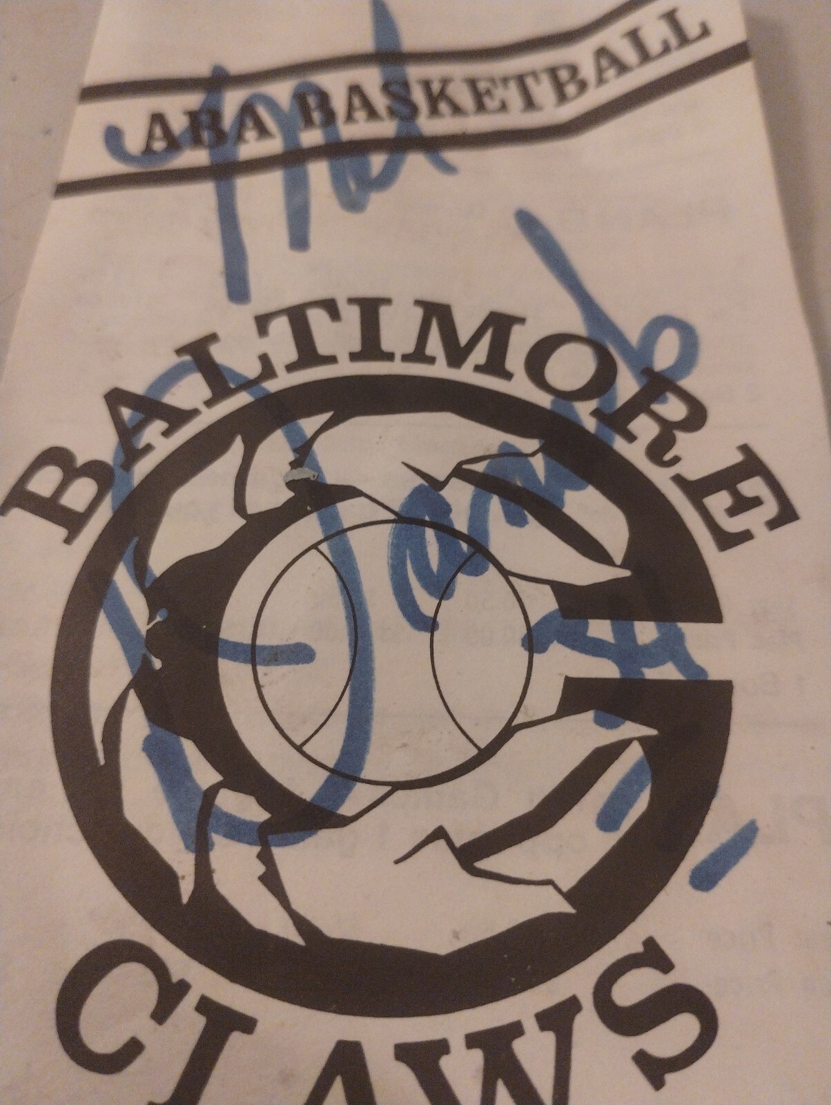 Vintage Baltimore Claws ABA Schedule. Autographed By Mel Daniels | eBay