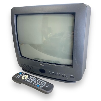 VTG Retro Gaming TV Zenith 13" Color CRT TV CRTV Model SY1324S Black w ...