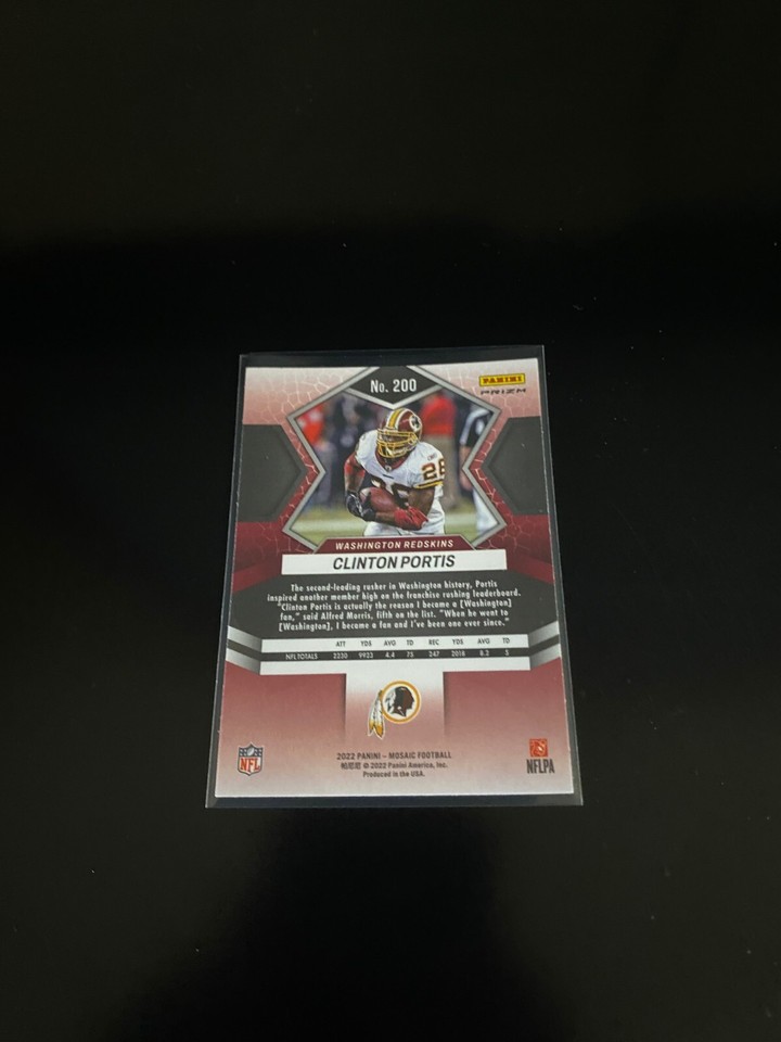 Clinton Portis 2022 Mosaic Silver Prizm Football Card Commanders 200 ...