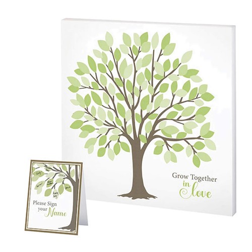 Wedding Guest Book Alternative Signing Tree Canvas Print for Guests to ...
