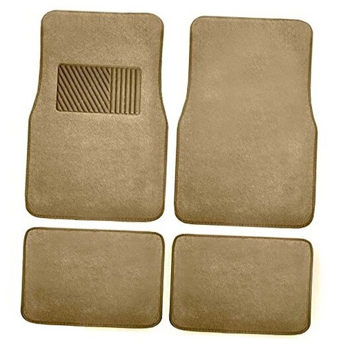 Car Floor Mat 4 Piece Set Driver's Seat with Heel Pad Deluxe Front 66 x ...