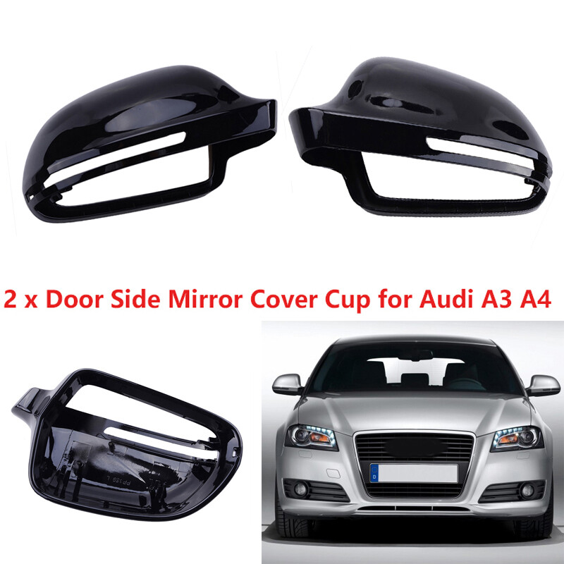 Wing Mirror Cover Caps For AUDI Q3 A3 8P A4 B8 A5 S5 A6 S6 C6 Gloss ...