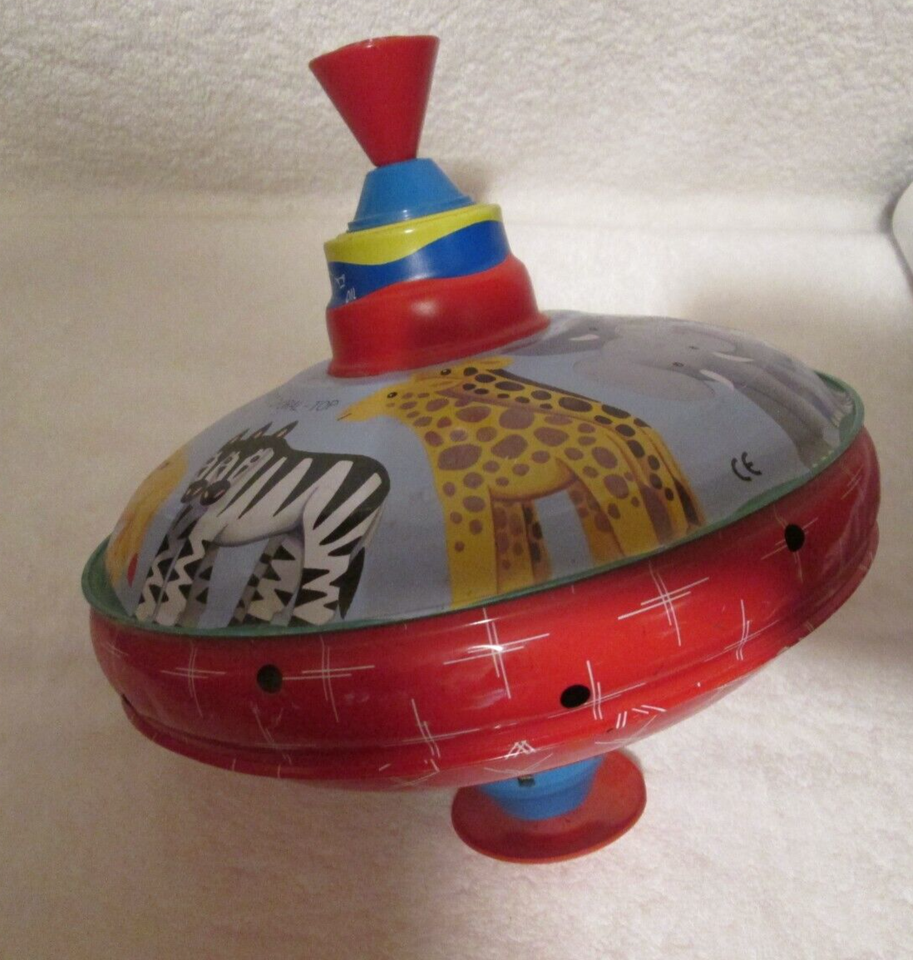 ANTIQUE Vintage Spinning AUTOMATIC Top ARC WITH Animals TOY Model # LBZ ...